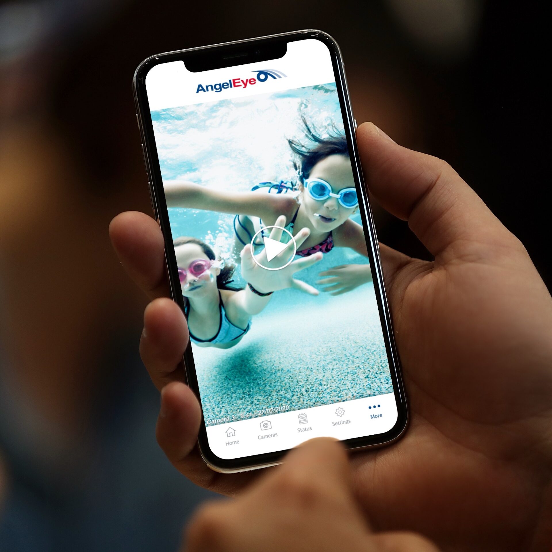 Underwater video camera for swimming pools with LED lighting